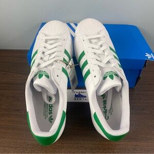 adidas | Shoes | Adidas Superstar Classic Shell Toe Shoe White Green ...